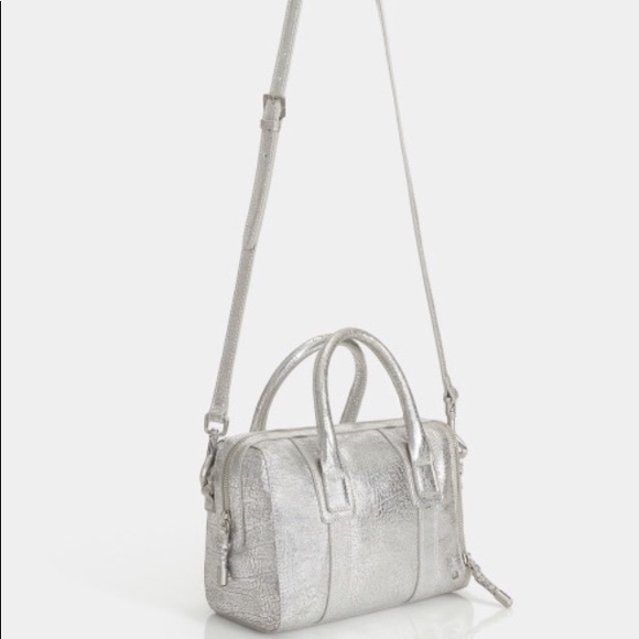 Halston Heritage | Bags | Halston Heritage Jerry Satchel Silver Leather ...